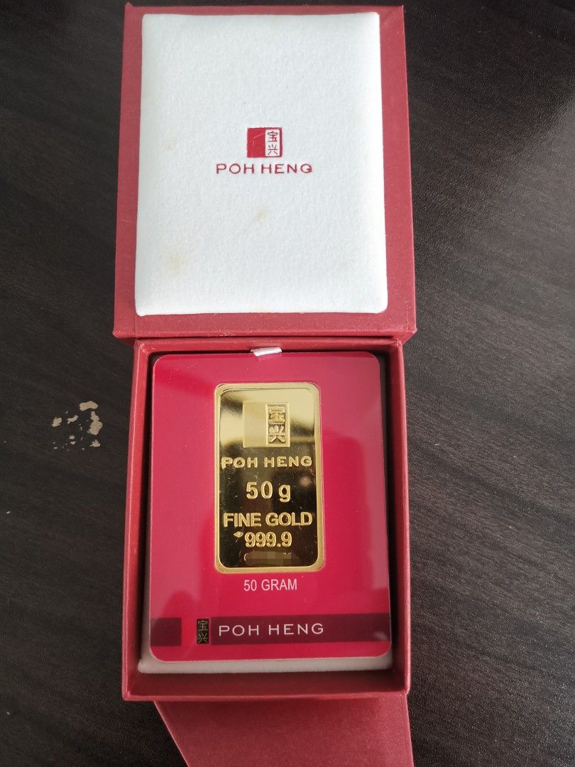 POH HENG 50g gold bar, Luxury, Accessories on Carousell