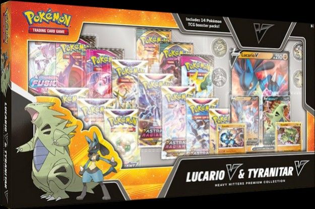 Pokemon TCG Lucario V & Tyranitar V Heavy Hitters Premium Collection ...