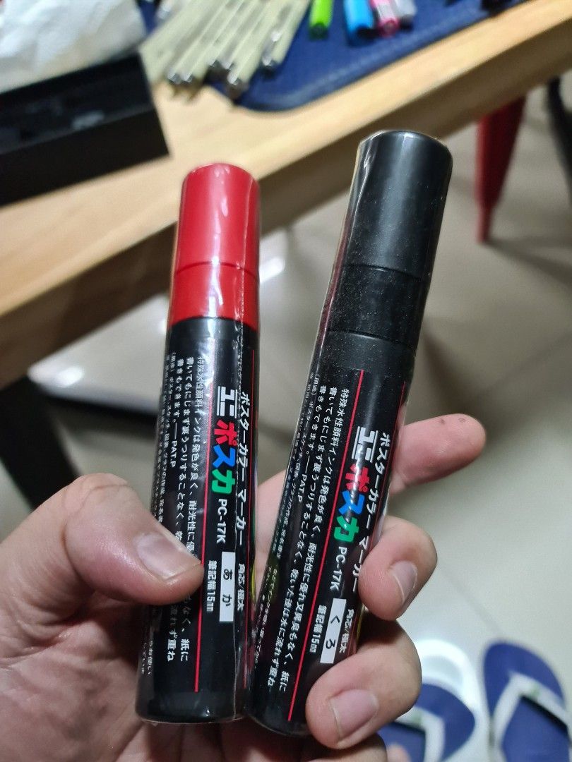 Posca 17k red and black set, Hobbies & Toys, Stationary & Craft, Craft ...