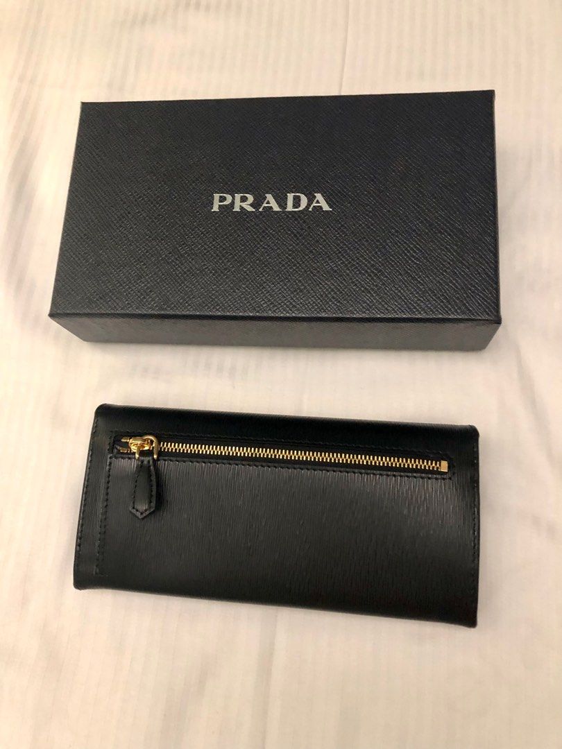 Prada long wallet with receipt, Luxury, Bags & Wallets on Carousell