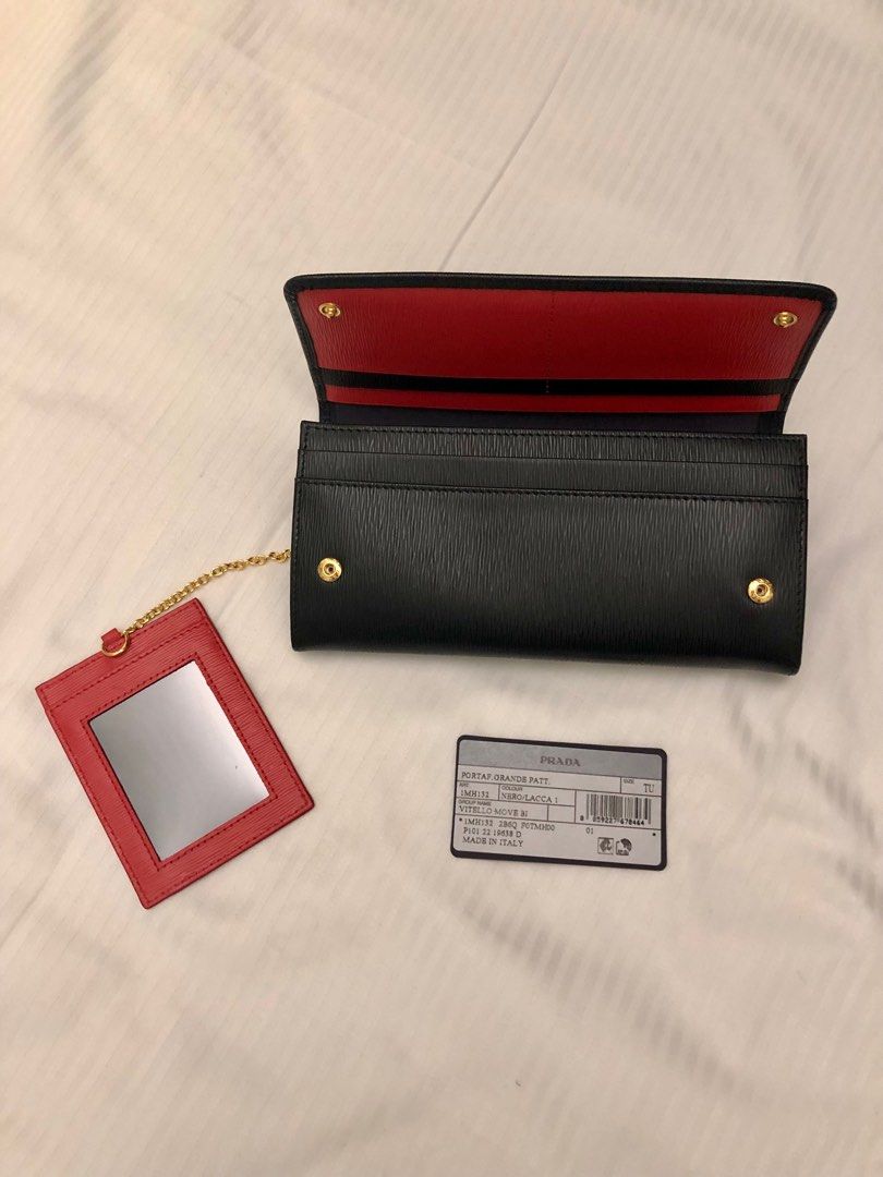 Prada long wallet with receipt, Luxury, Bags & Wallets on Carousell