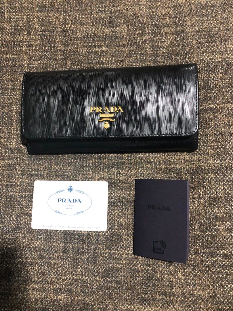Prada long wallet with receipt, Luxury, Bags & Wallets on Carousell