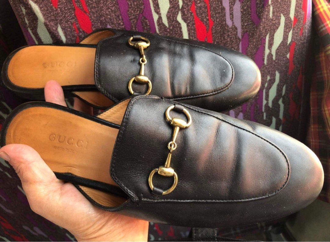 pre-0wned Coded Gucci Mules, Women's Fashion, Footwear, Flats & Sandals ...