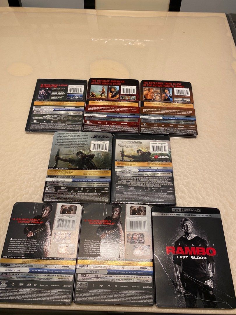 Rambo Collection (4K), Hobbies & Toys, Music & Media, CDs & DVDs on ...