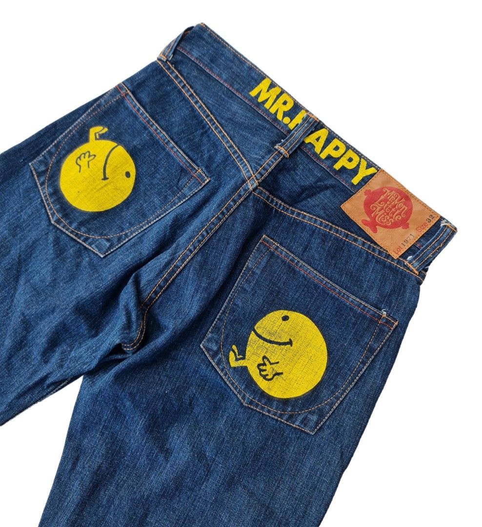 Rare Mr Man Little Miss Japanese Design Jeans, Men's Fashion, Bottoms ...