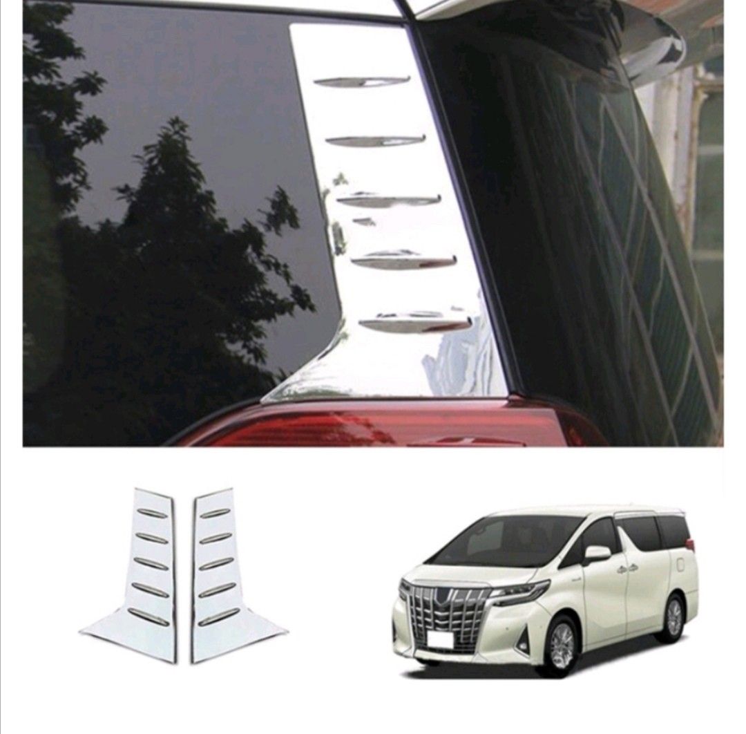 Rear window pillar chrome trim, Car Accessories, Accessories on Carousell