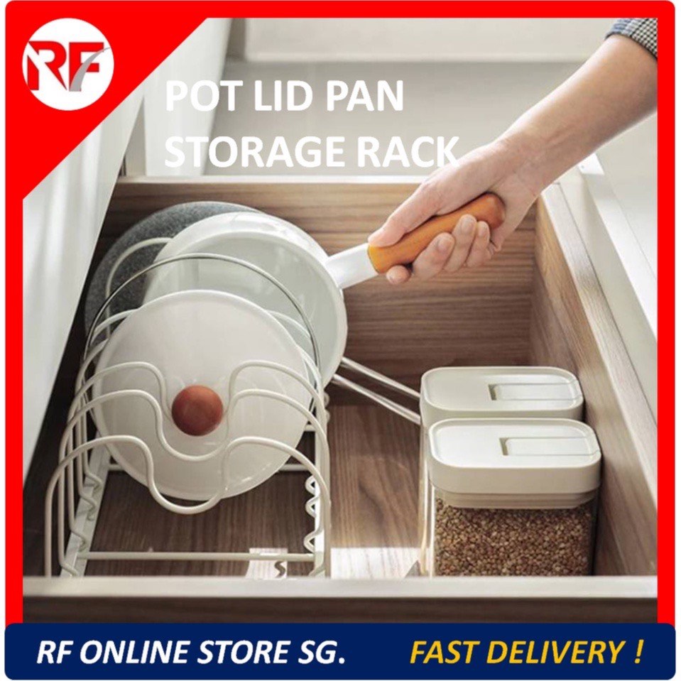 Retractable Pot Lid Pan Storage Stainless Steel Adjustable 7 Wire ...