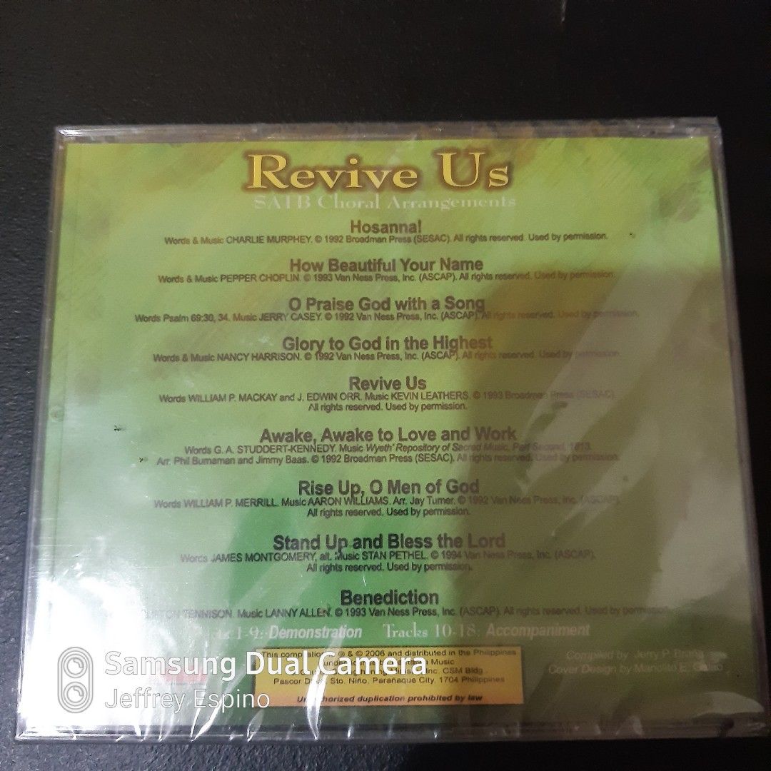 Revive Us SATB Choral Arrangements KantaNia Music opm cd, Hobbies ...