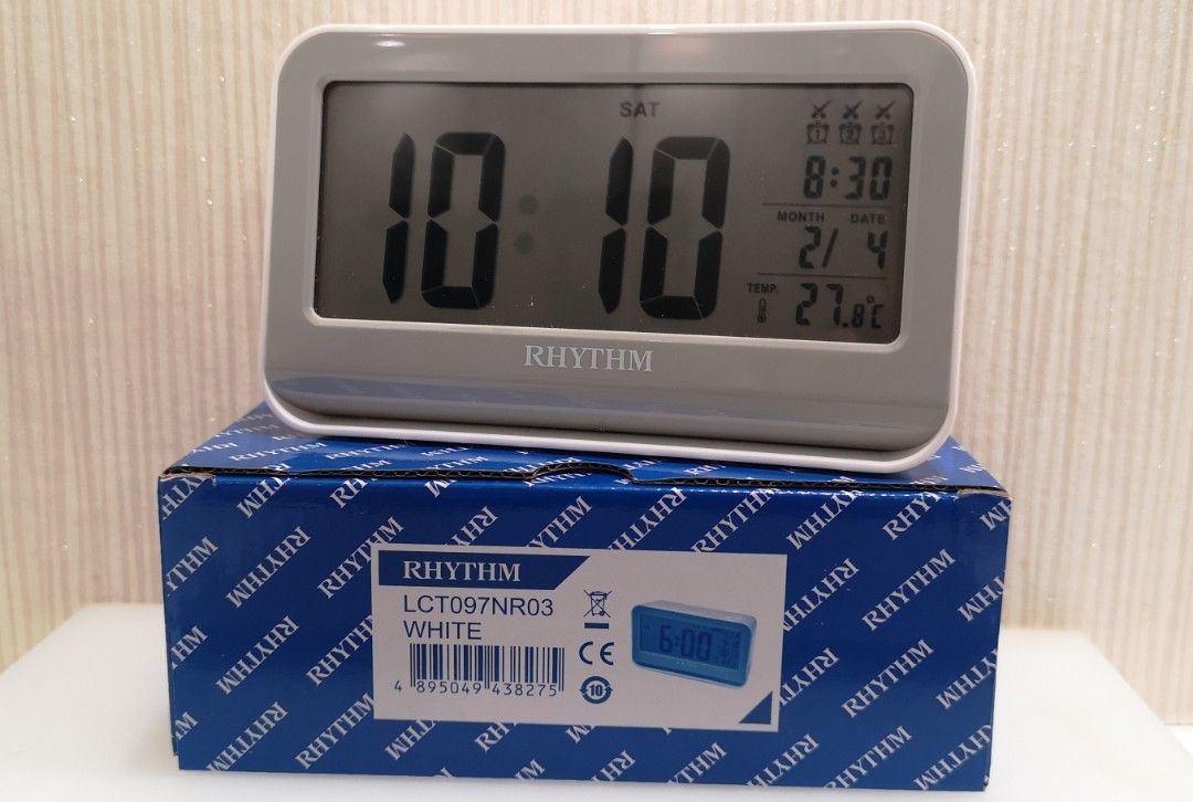 RHYTHM ~ Digital Calendar Thermometer Desk Clock, Furniture & Home ...