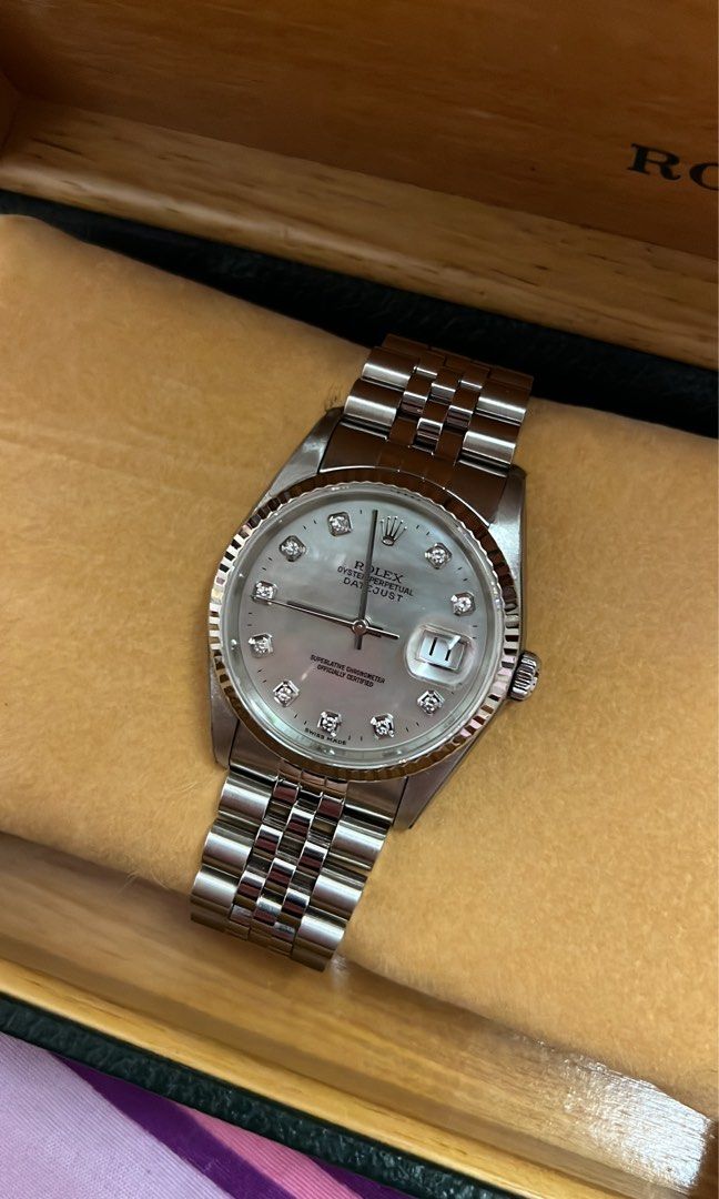Rolex Oyster Perpetual 36mm MOP Diamonds REF: 16234 (P Series), Luxury ...