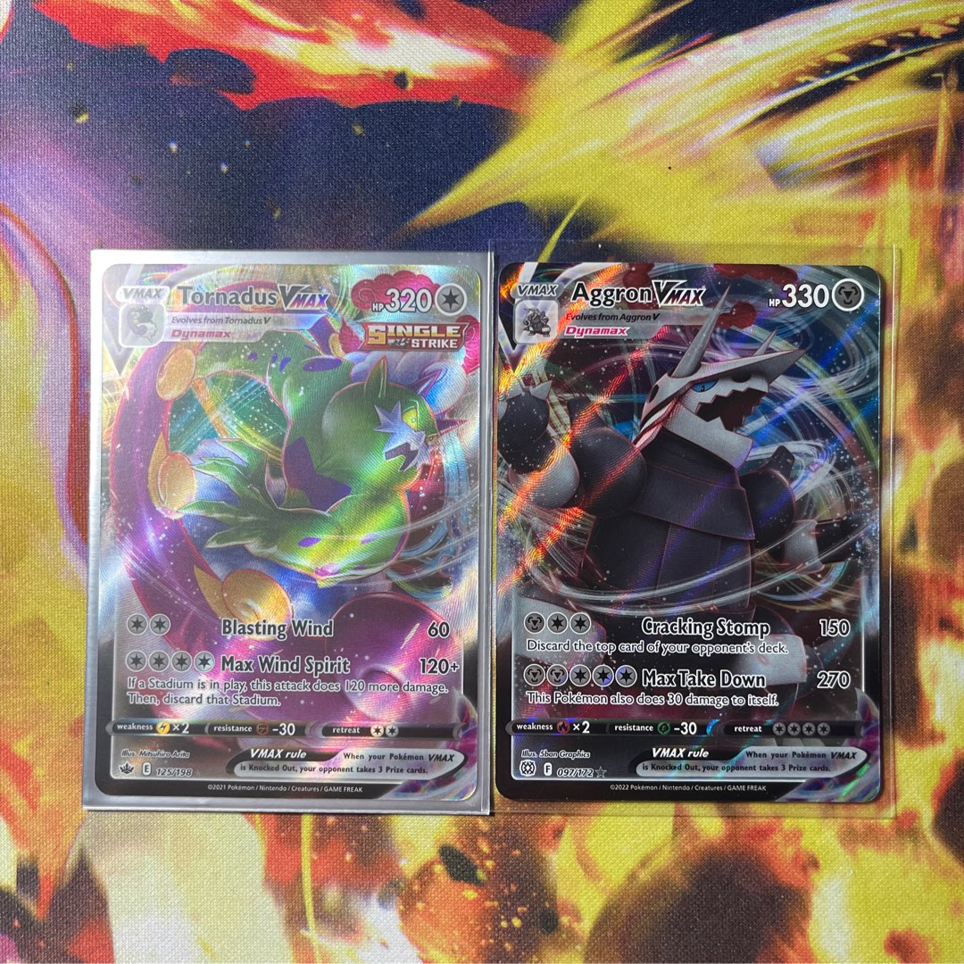 SET OF 2 : Tornadus VMAX + Aggron VMAX - Ultra Rare Sword & Shield ...