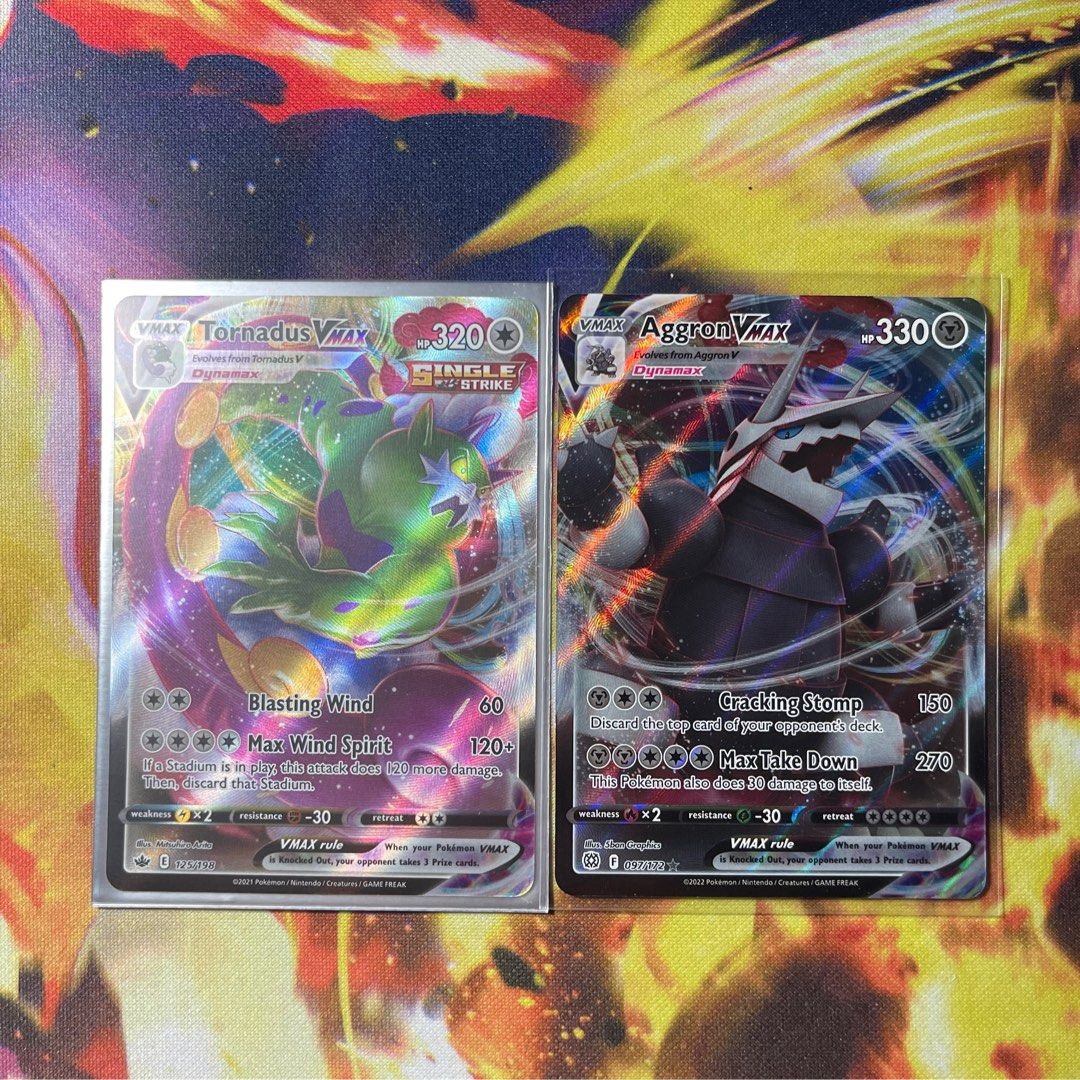 SET OF 2 : Tornadus VMAX + Aggron VMAX - Ultra Rare Sword & Shield ...