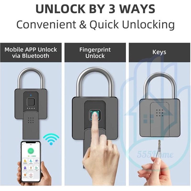 SMART Fingerprint Padlock / Keyless / App Remote Waterproof Digital Key ...