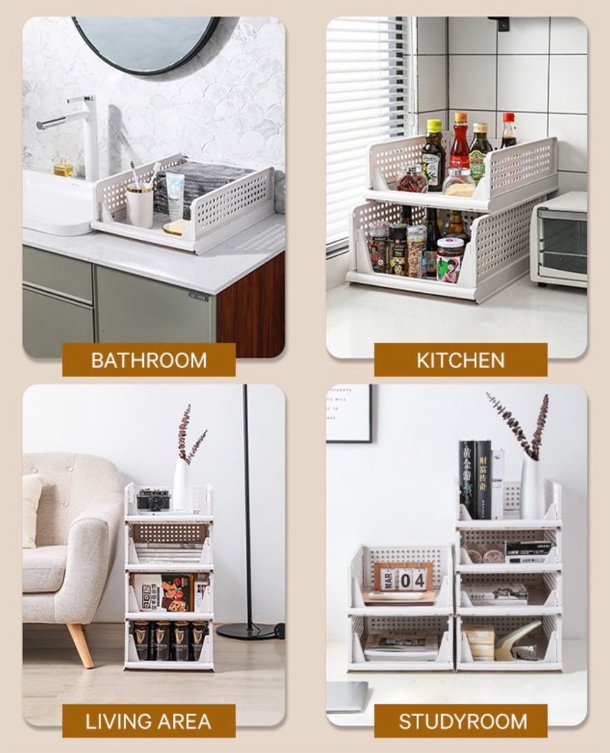 Stackable layered Wardrobe partition storage rack drawer type foldable ...