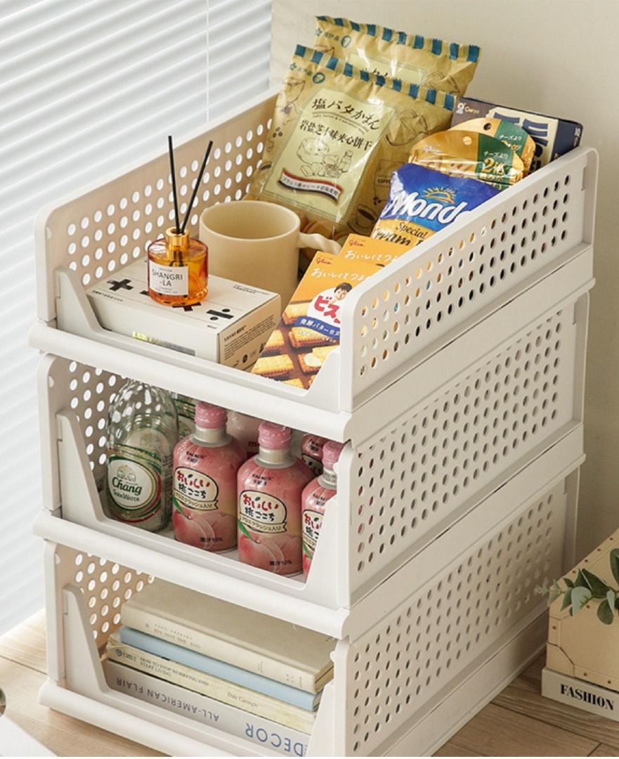 Stackable layered Wardrobe partition storage rack drawer type foldable ...