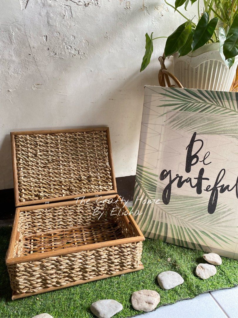 STORAGE BASKET WITH COVER/BURI STORAGE, Furniture & Home Living, Home ...