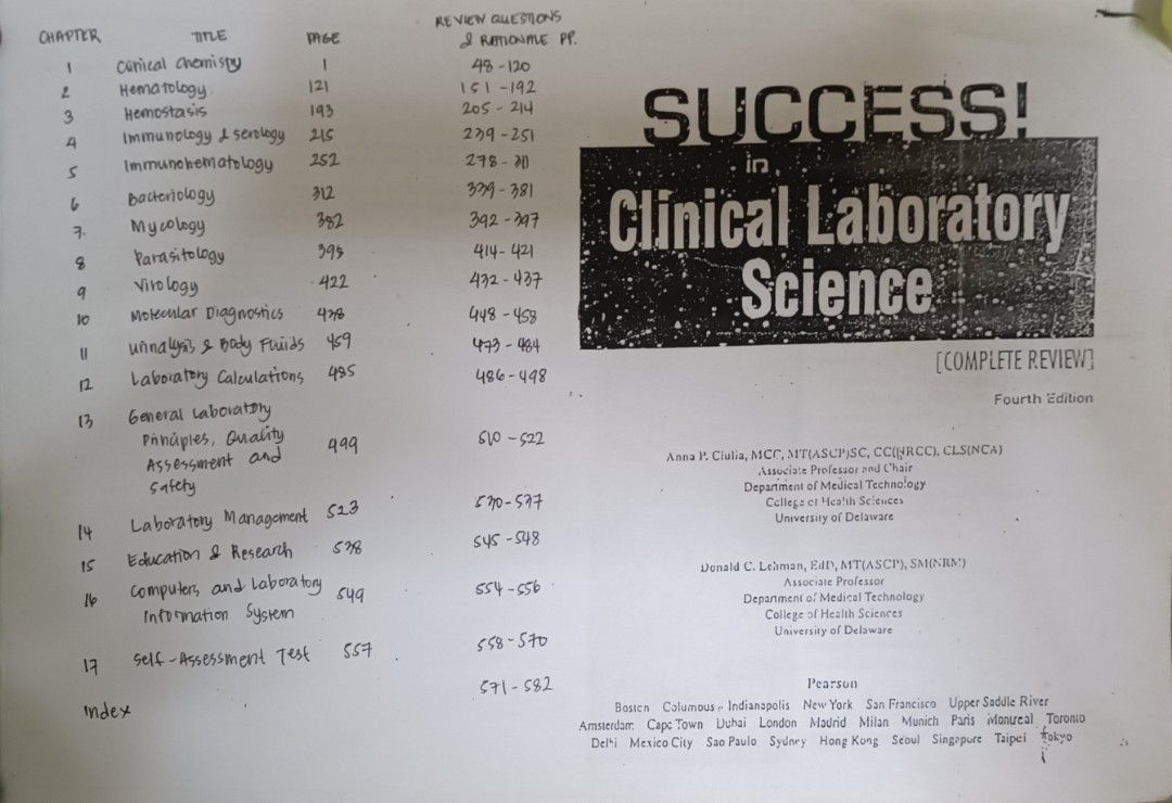 Success in Clinical Laboratory Science Ciulla, Hobbies & Toys, Books & Magazines, Textbooks on ...