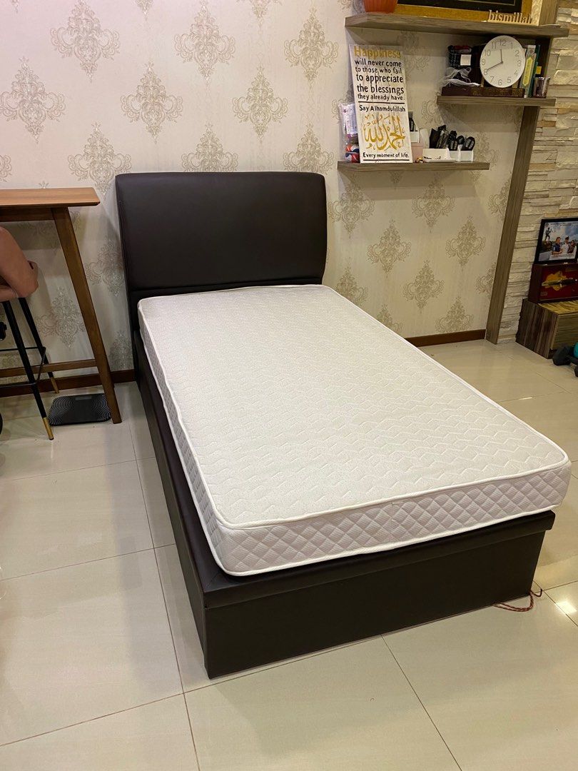 Super Single Storage Bed Frame [KING KOIL], Furniture & Home Living ...