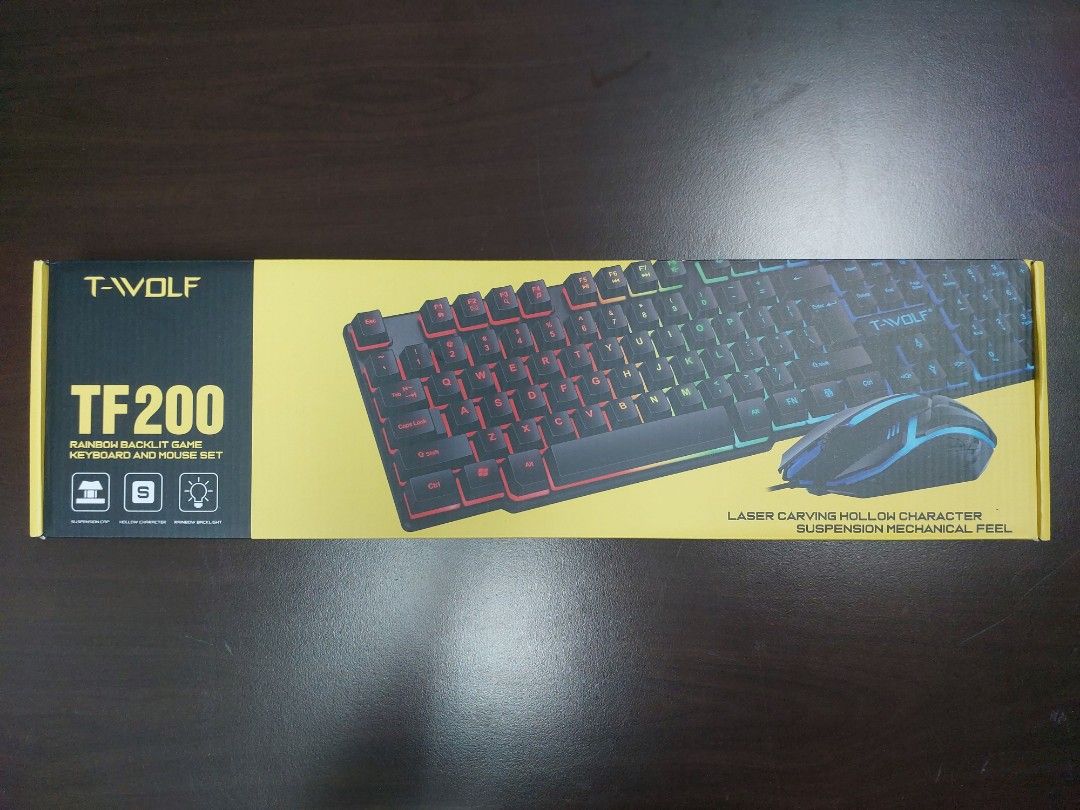 TF200 Rainbow Backlit Keyboard and Mouse Set, Computers & Tech, Parts ...
