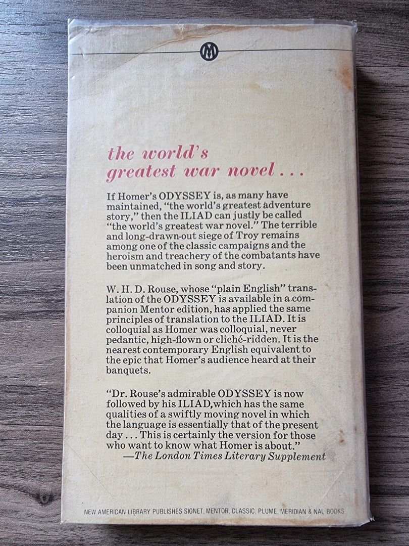 The Iliad by Homer (W.H.D. Rouse translation), Hobbies & Toys, Books ...