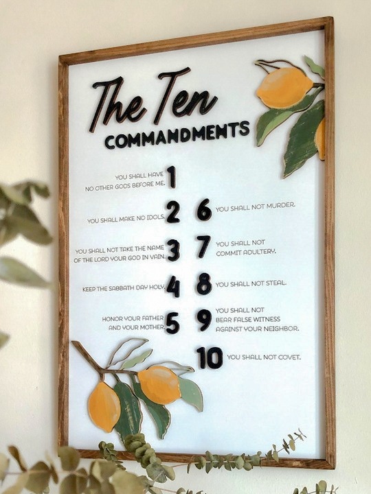 The Ten Commandments Medium Plaque, Furniture & Home Living, Home Decor, Frames & Pictures on ...