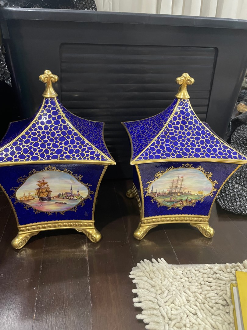 Thomas Goode 2pcs porcelain containers, Furniture & Home Living, Home ...