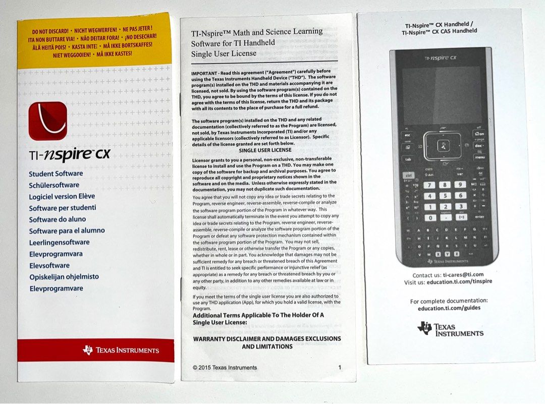 TI-Nspire CX Handheld graphic calculator, Mobile Phones & Gadgets ...