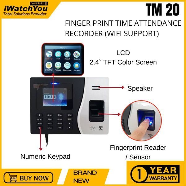 TM20 Fingerprint / RFID Time Attendance & Access Control System (Wifi Support, Furniture & Home ...