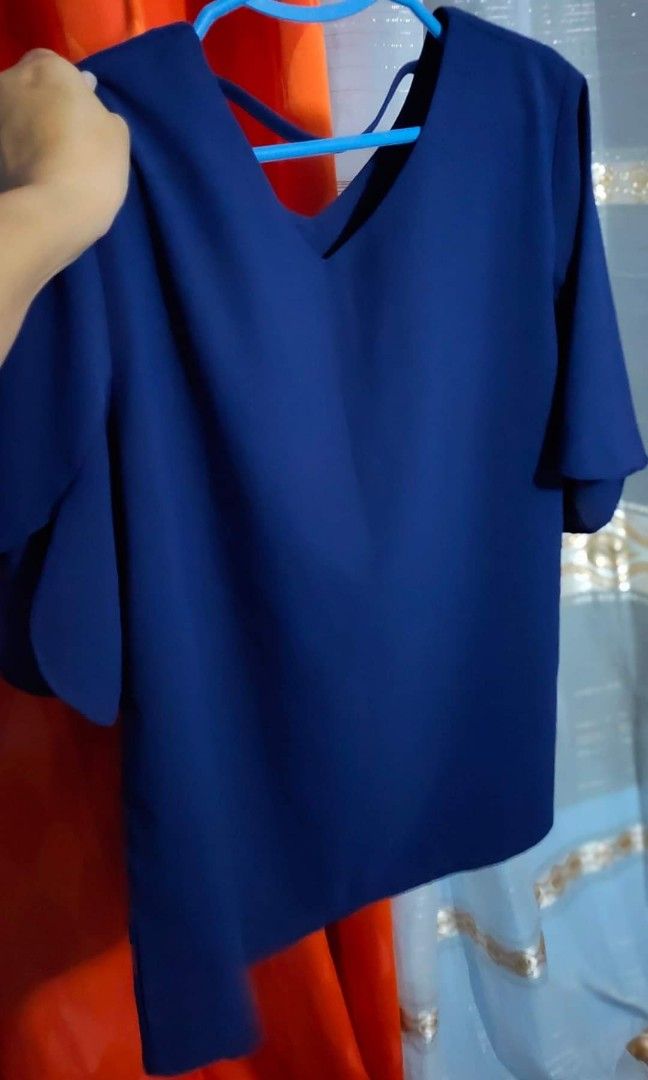 V Neck Short Sleeve Blouse Womens Fashion Tops Blouses On Carousell