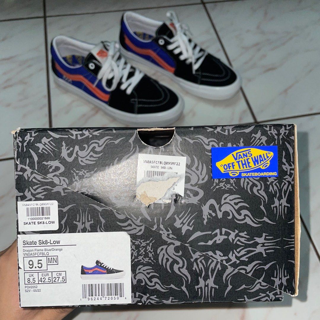 ORIGINAL Vans Skate SK8-Low (Dragon Flame) with POPCUSH, Men's Fashion ...