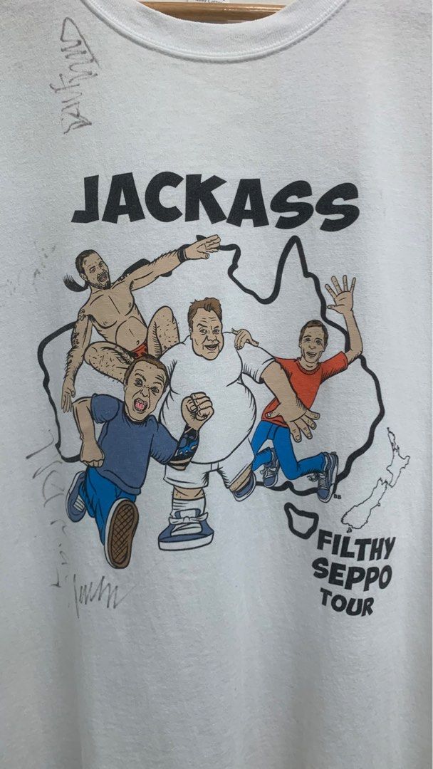 Y2K Jackass tour tshirt, Men's Fashion, Tops & Sets, Tshirts & Polo ...
