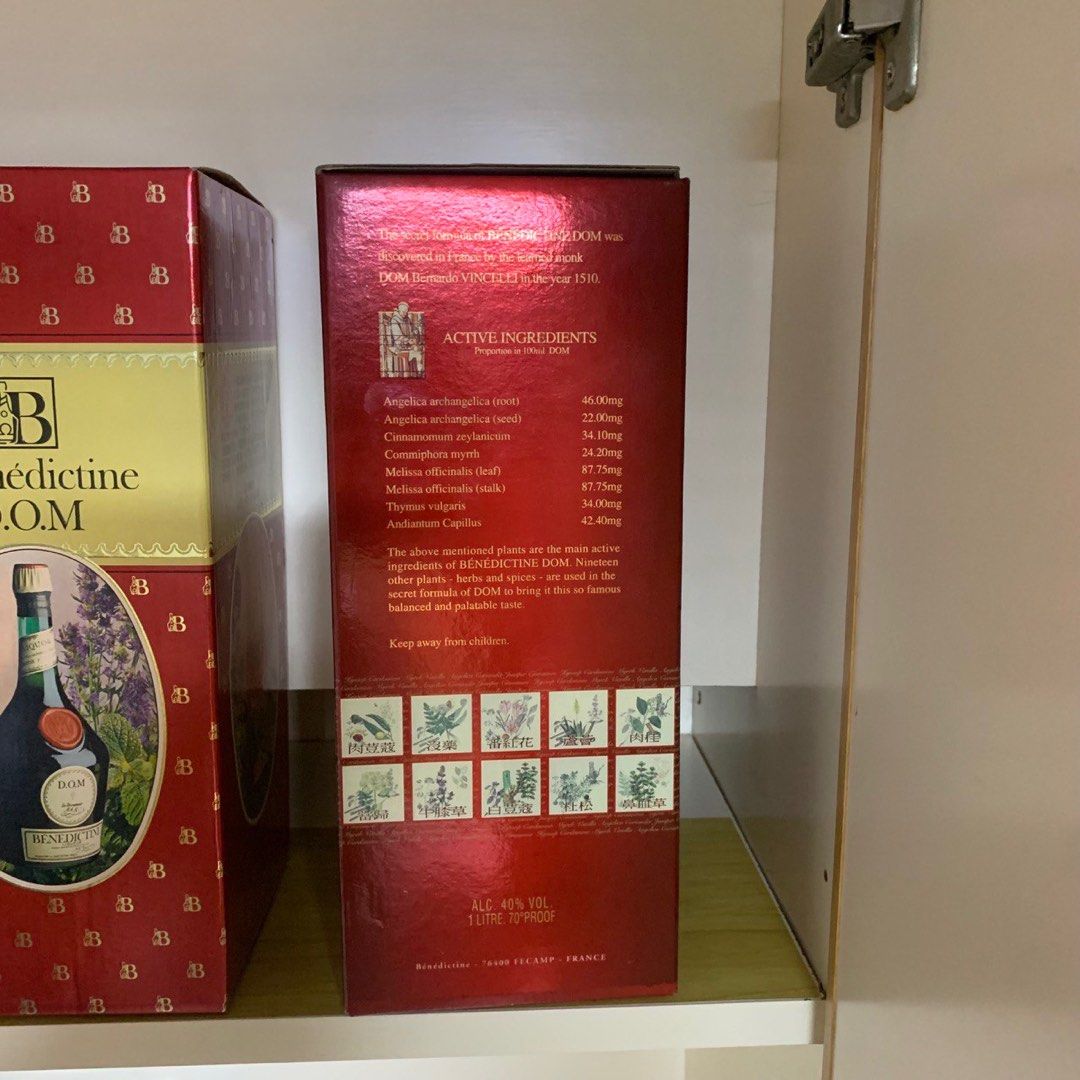 Since 1510 Benedictine 1L 1 Litre DOM D.O.M Alcohol 40% Whiskey ...