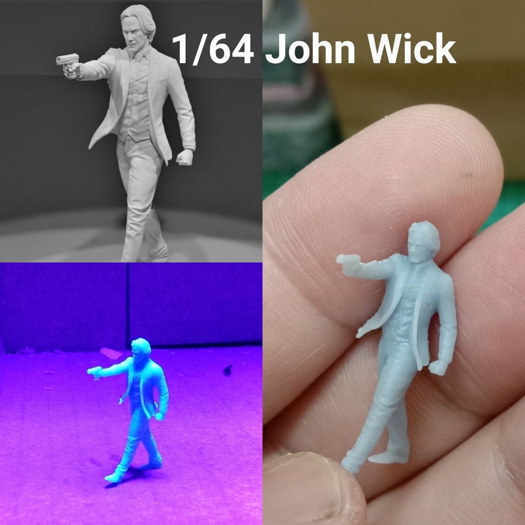 1/64 Resin unpainted John wick figure for hotwheels tomica inno64 ...