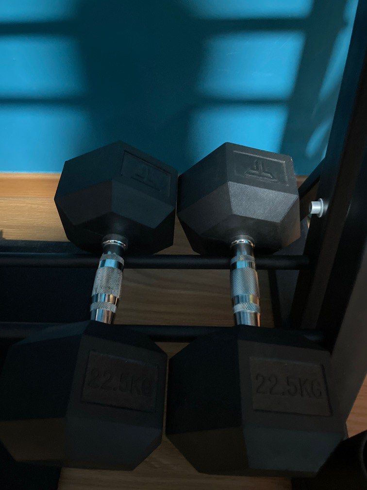 22.5kg Hex Dumbbell Tribal Fitness, Sports Equipment, Exercise ...