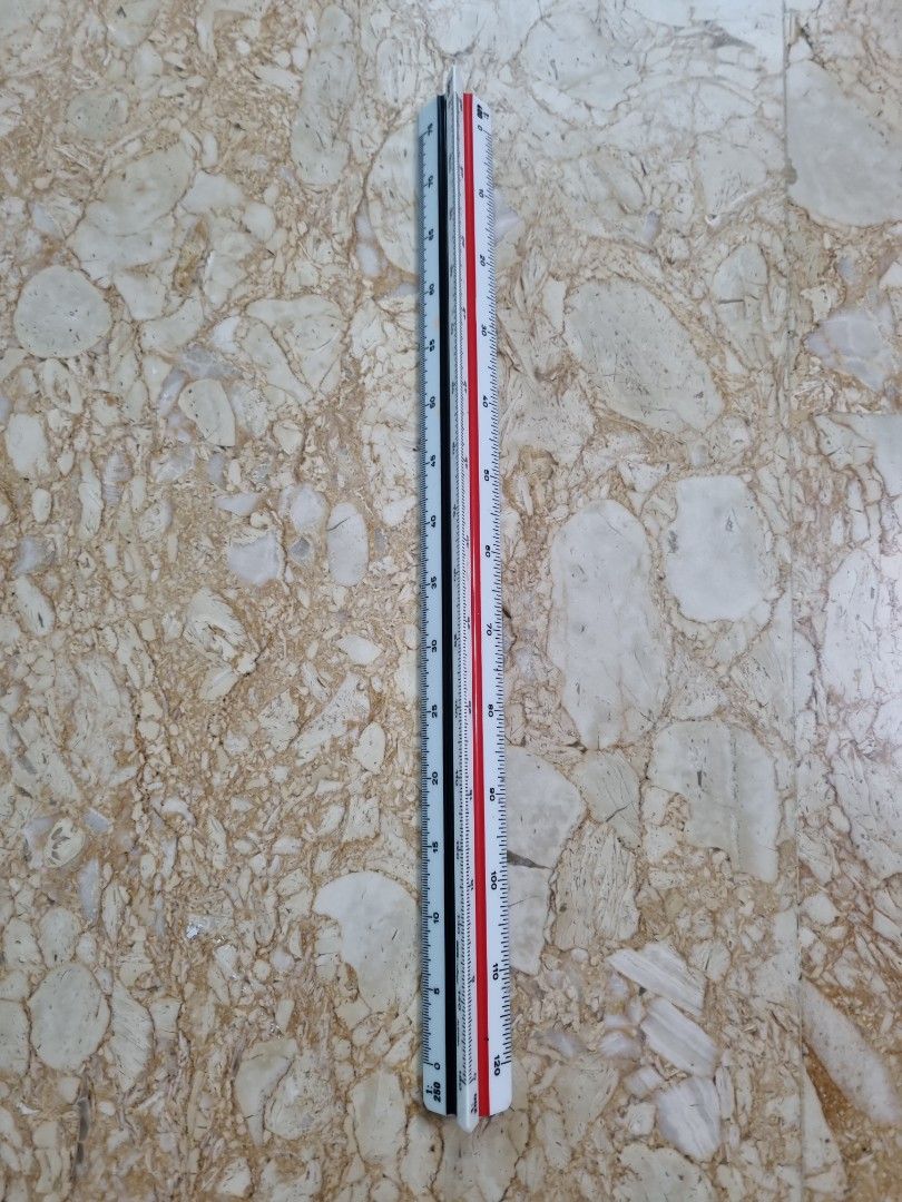 50cm Acrylic Ruler, Scale Ruler, Set Squares, Hobbies & Toys ...