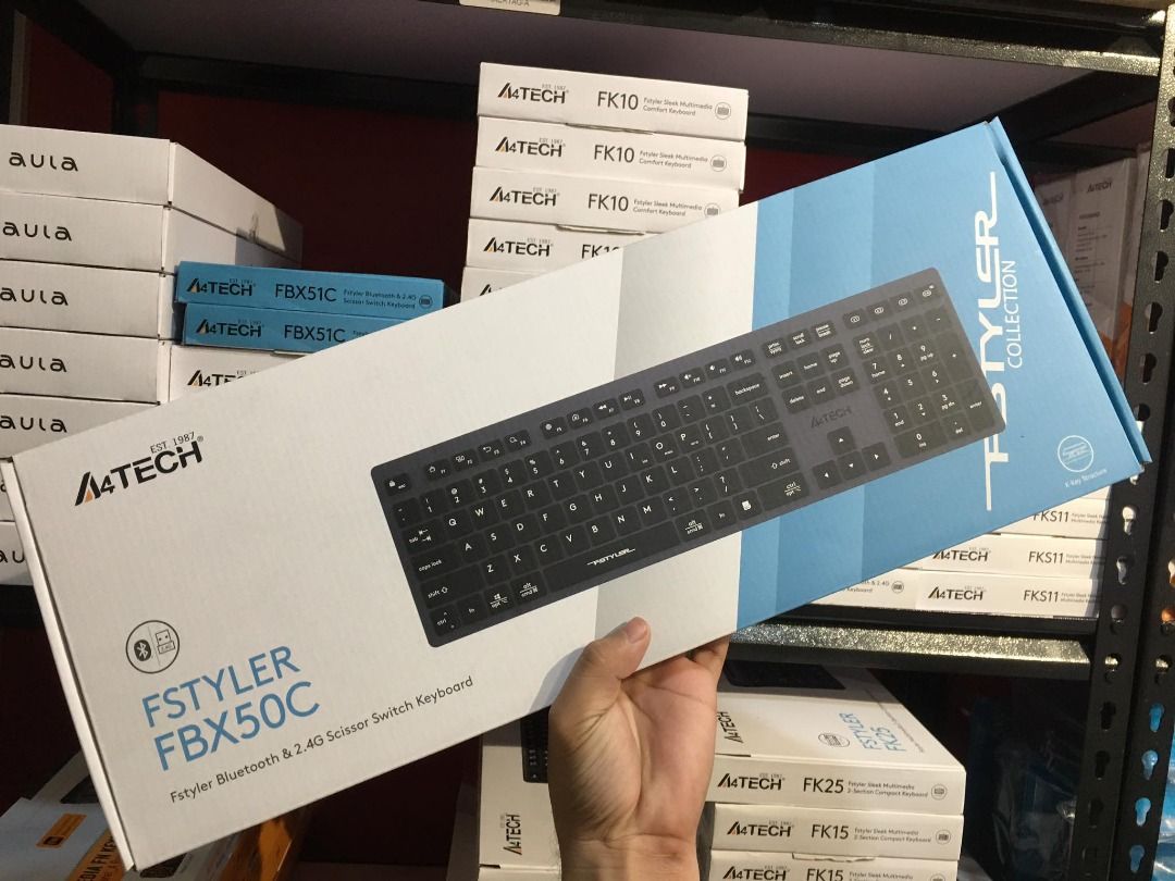 A4Tech Fstyler FBX50C Bluetooth & 2.4G Scissor Switch Keyboard Black ...