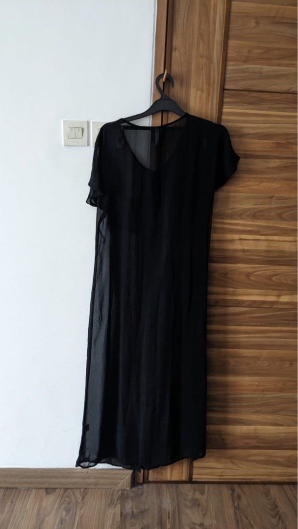 Alice in the Eve - black dress Wednesday Addams style, Fesyen Wanita ...