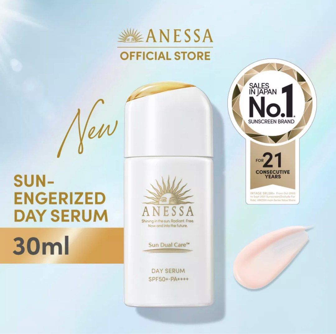 Anessa Day Serum Sunscreen SPF50+ PA++++ (BNIB + Travel Sample), Beauty ...