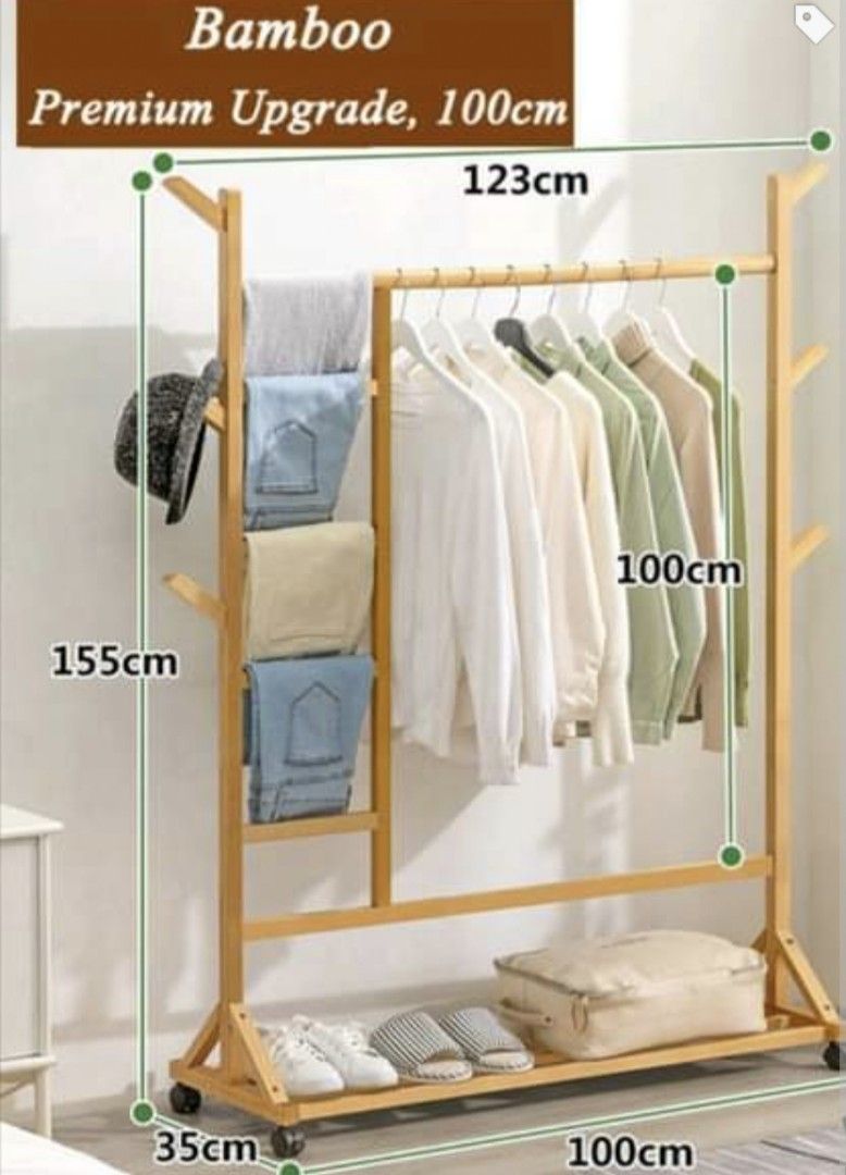 Bamboo Clothing Rack, Furniture & Home Living, Furniture, Shelves ...