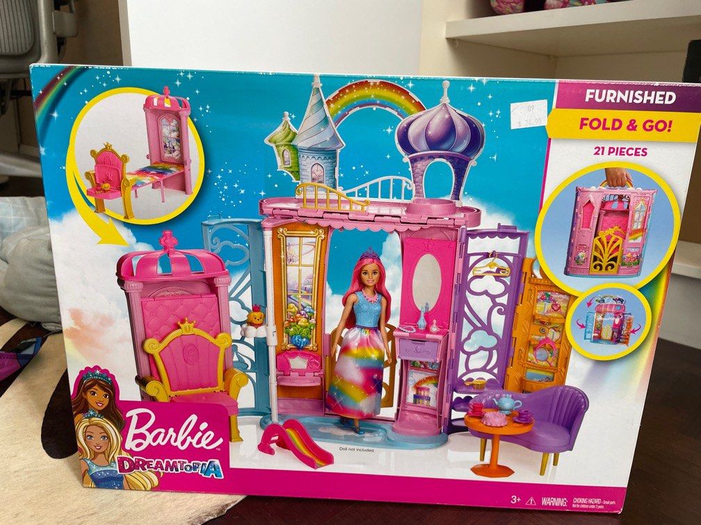 Barbie Dolls Barbie Dreamtopia Portable Astle Dollhouse Barbie Accessories