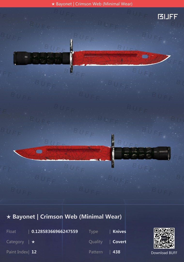 Bayonet Crimson Web MW (0.12), Video Gaming, Gaming Accessories, In ...