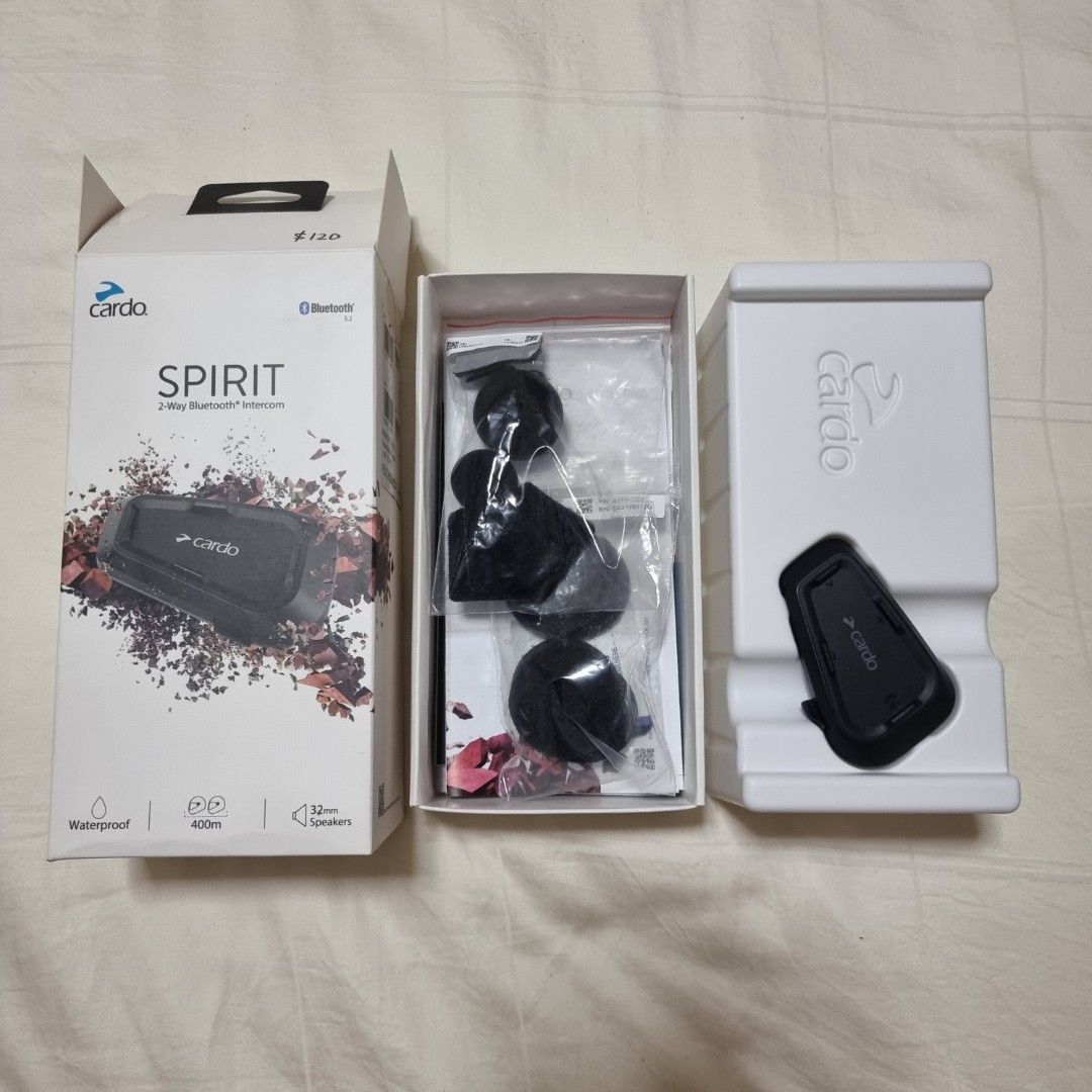 Cardo Spirit intercom - 2 mount + 1 intercom, Motorcycles, Motorcycle ...