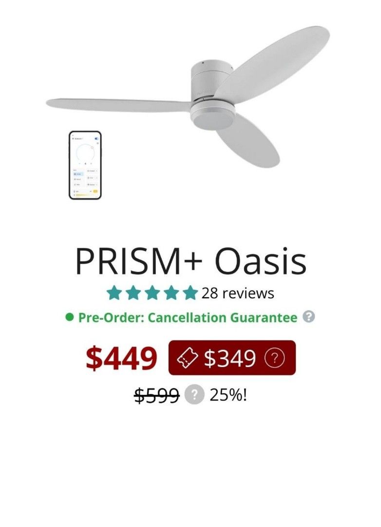 Ceiling Fan Prism Oasis 42inch, TV & Home Appliances, Electrical ...