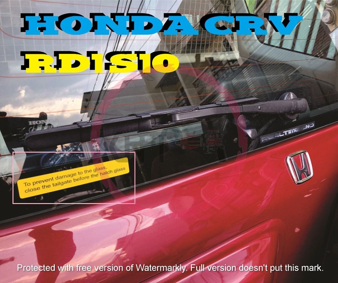 CFS526 Honda Crv Cr-v Rd1 Rd2 To prevent Damage Glass Warning Stiker ...