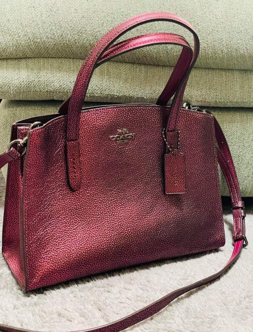 COACH CARRY ALL METALLIC BERRY, Women's Fashion, Bags & Wallets, Cross ...