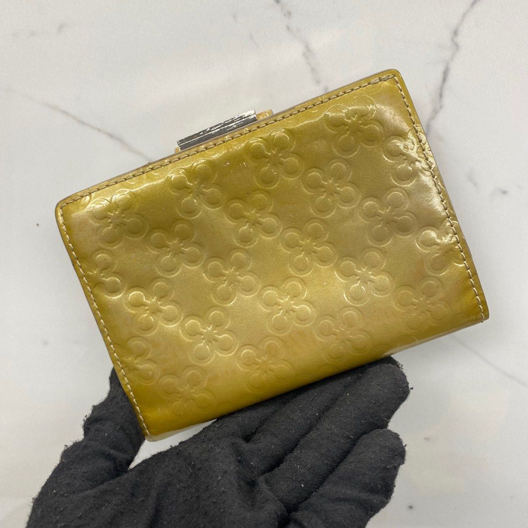 COACH DARK YELLOW CLASP PATENT 227033086 %, Luxury, Bags & Wallets on ...