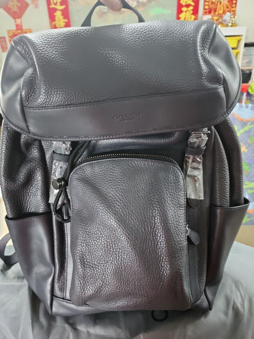 Coach Men leather backpack / coach backpack / men backpack, Men's ...