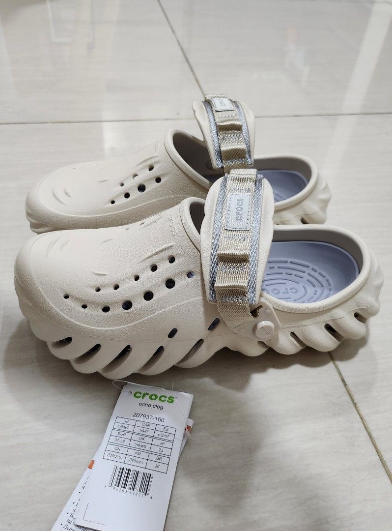 Crocs Echo Clog Stucco M5/W7, Women's Fashion, Footwear, Slippers and slides on Carousell