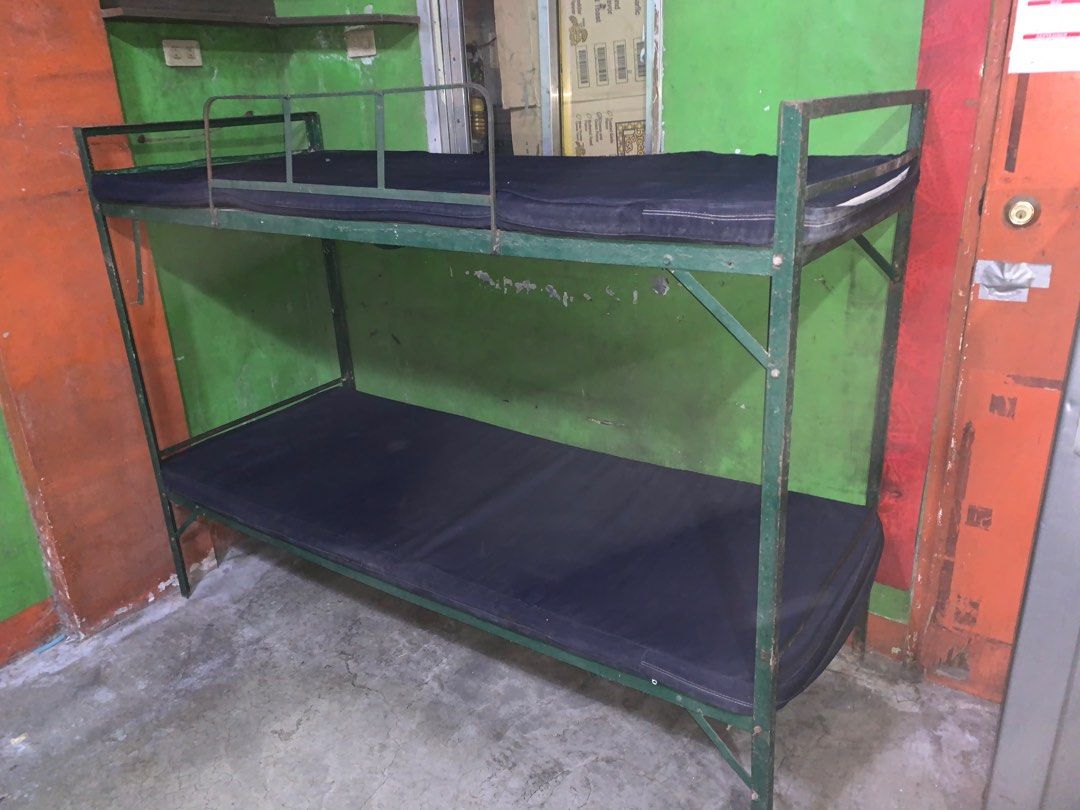 Military Double Deck Bedframe with Uratex Mattress, Furniture & Home ...