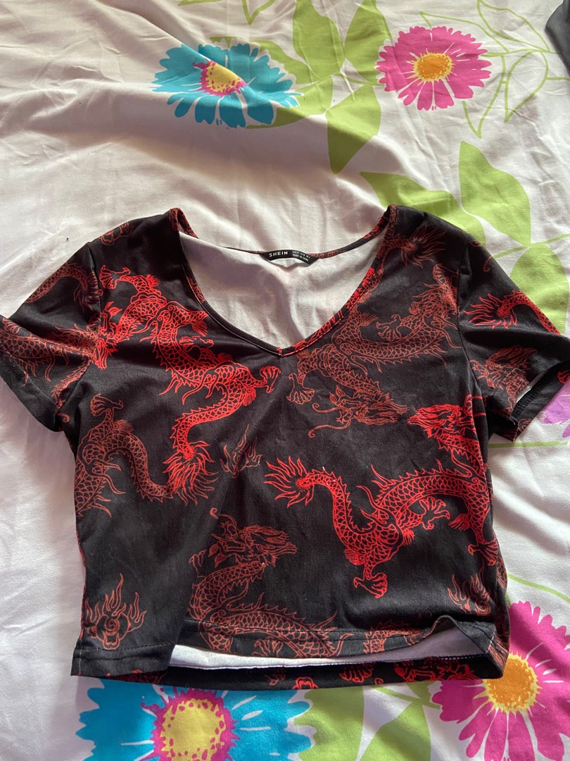Dragon Crop Top, Women's Fashion, Tops, Blouses on Carousell